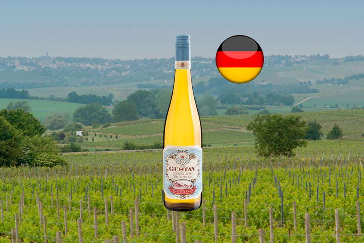 Gustav Riesling Trocken Rheinhessen 2022 - Vinho branco alemão | Center ...